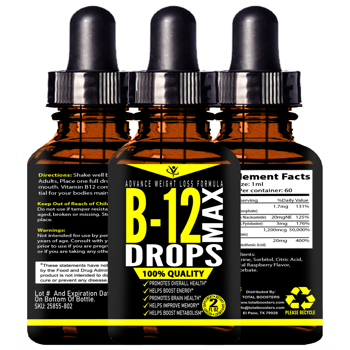 B12 Drops; B12 Liquid Drops; B12 Sublingual Drops; B Complex Drops ...