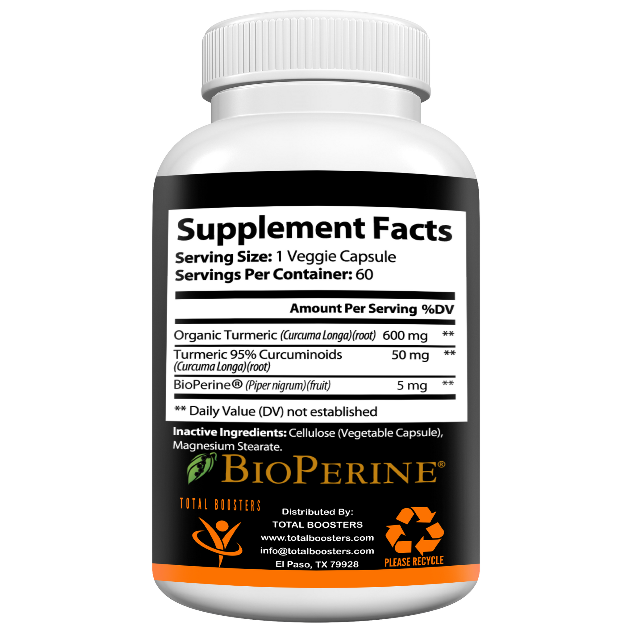 Turmeric With Bioperine Capsules – Total Boosters