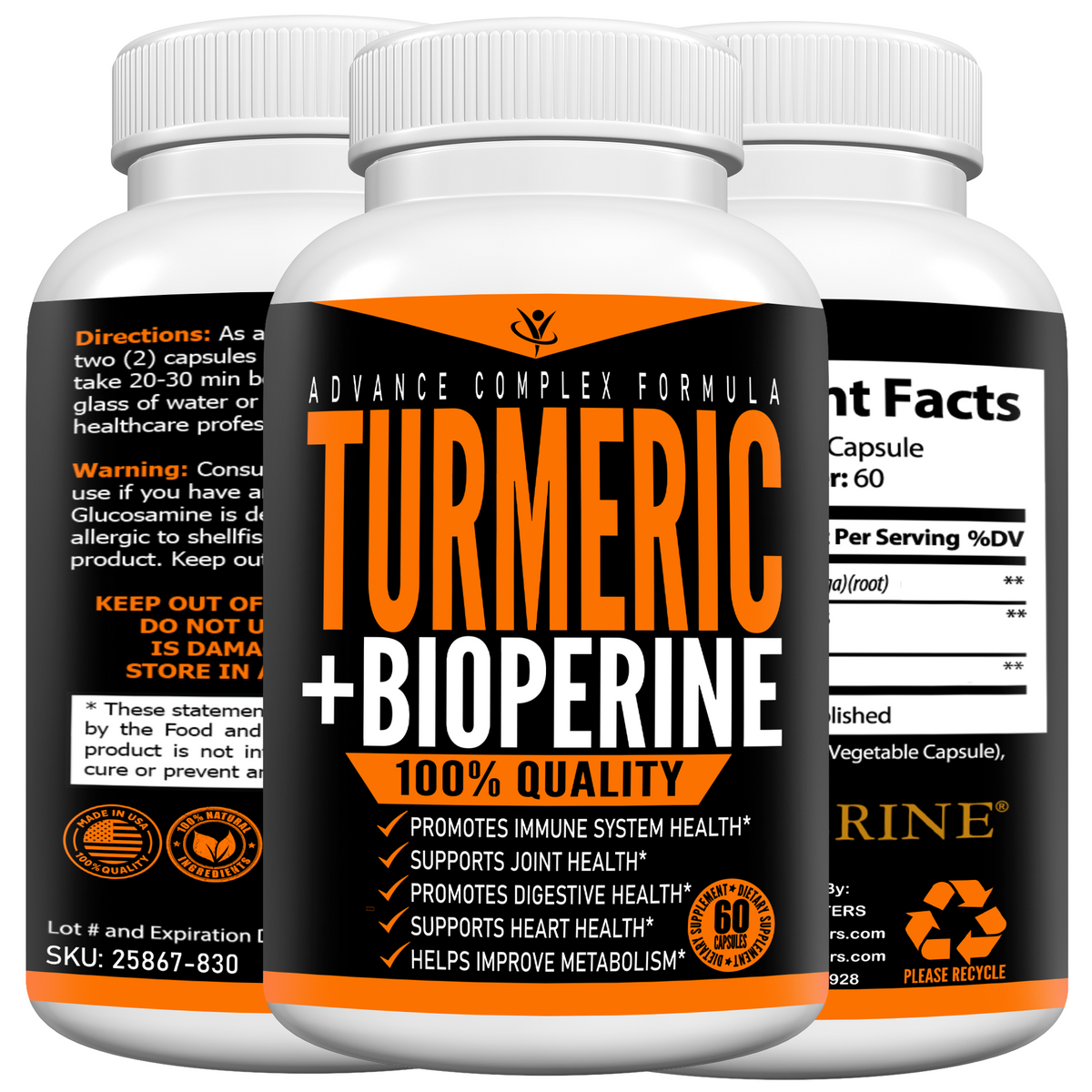 Turmeric With Bioperine Capsules – Total Boosters